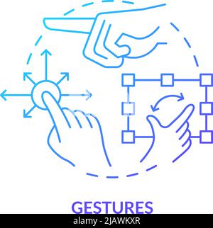 Gestures blue gradient concept icon Stock Vector Image & Art - Alamy