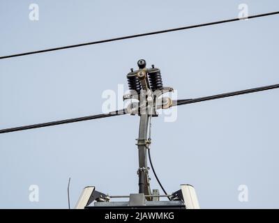 Cable car mechanism. funicular up the mountain Stock Photo - Alamy