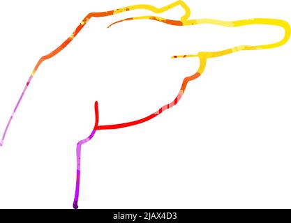 Showing Left Hand Side. Colorful human hand outline. Vector drawing ...