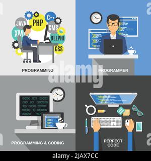 Software developer elements icons set Stock Vector Image & Art - Alamy