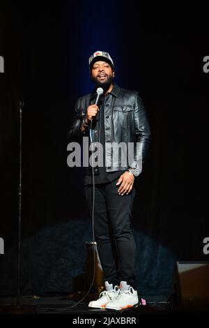 Comedian DeRay Davis performs during Shaquille O'Neal All Star Comedy ...