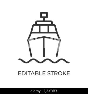 Tug boat icon. Outline tug boat vector icon for web design isolated on ...
