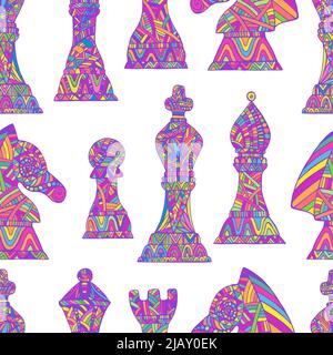 Seamless pattern of the abstract chess pieces Stock Vector Image & Art ...
