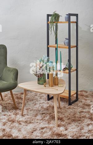 Creative elegant home interior decorative elements Stock Photo - Alamy