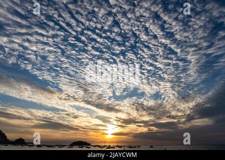 Blue hour at the beach in Tossa de Mar, Girona, Catalonia, Spain Stock ...