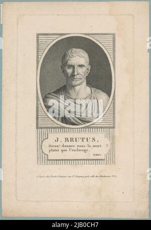 Brutus, Lucius Junius, Roman politician, Consul in 509 BC, portrait ...
