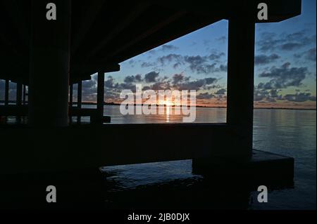 Rickenbacker Causeway bridge between Miami and Virginia Key, Florida at ...