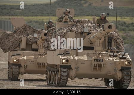 A M109A6 Paladin Self-Propelled Howitzer from the 1st Battalion, 201st ...