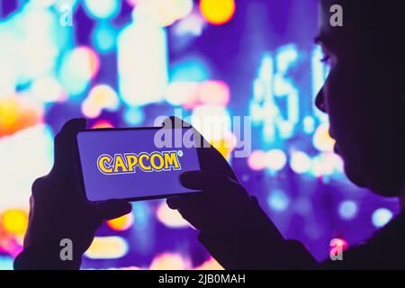 Brazil. 01st June, 2022. In this photo illustration, a silhouetted ...