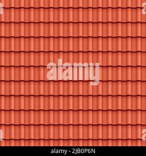 Red roof tile texture pattern for house top vector. Clay rooftop ...