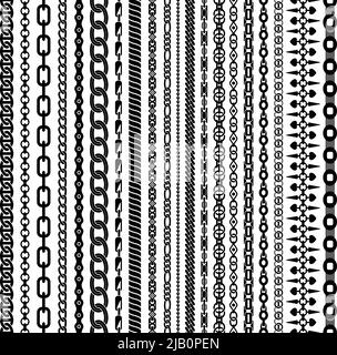 Set of black vertical chains, vector illustration Stock Vector Image ...
