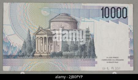 Banknote for 10,000 lire; Italy, 3.11.1982 Bank's workshop, Rome Stock ...