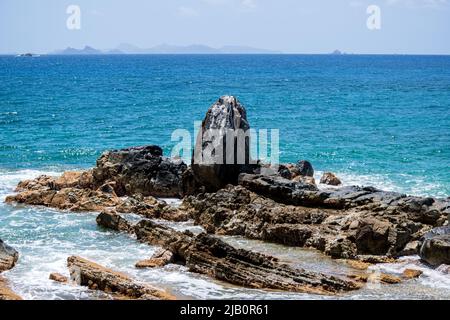Saint Maarten hike to the natural Pool Stock Photo - Alamy