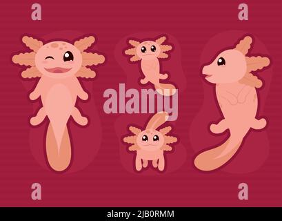 cartoon axolotls icon set Stock Vector Image & Art - Alamy