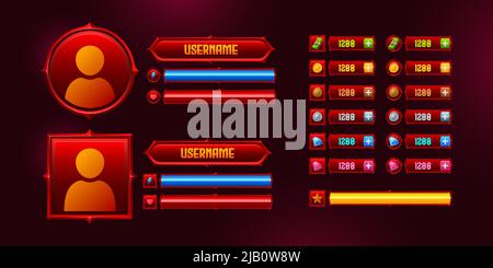 Ui square border for profile avatar in game with electricity lightning ...