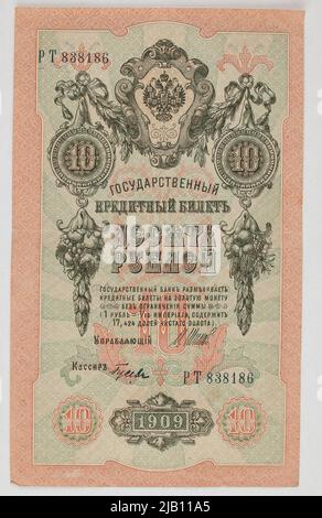 Banknote for 10 rubles; Russia, 1909 Stock Photo - Alamy