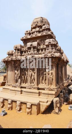 View of Arjuna Ratha, Five Rathas, Mahabalipuram, Tamilnadu, India ...