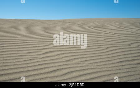 Sand dunes againt blue sky. Desert dry coast land Cyprus Stock Photo ...