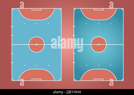 Futsal field flat design, Football field graphic illustration, Vector ...