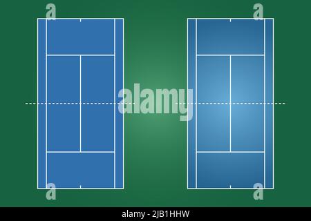 Tennis field flat design, Lawn tennis field graphic illustration ...