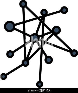 Connection Net Icon. Editable Bold Outline With Color Fill Design ...