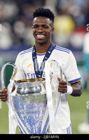 Vinicius Junior of Real Madrid smiling during the Spanish championship ...