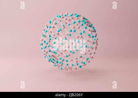 Three dimensional render of white connected spheres Stock Photo - Alamy
