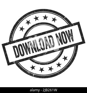 DOWNLOAD NOW text written on orange grungy vintage round stamp Stock ...