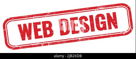 WEB DESIGN text on red grungy rectangle vintage stamp Stock Photo - Alamy
