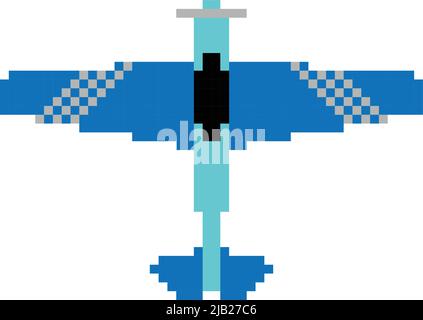 Airplane 8 Bit Pixel Game Art Cartoon Character Stock Vector Image ...