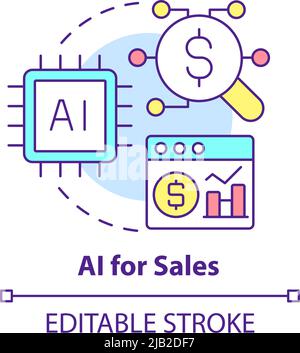 Sales Trend Forecasting with AI abstract concept vector illustration ...