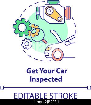 Technical inspection line icon concept. Technical inspection vector ...