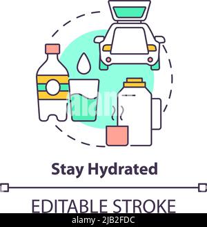 Stay hydrated line icon, healthy and h2o, drink water sign, vector ...