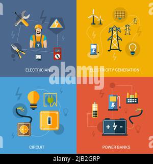 Energy infographics set with energy and power generation symbols charts ...