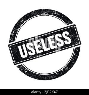 USELESS text on black grungy vintage rectangle stamp Stock Photo - Alamy