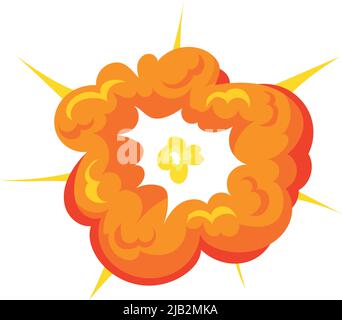 Cartoon energy explosion. Cloudy ring, explosions comic style. Fog and ...