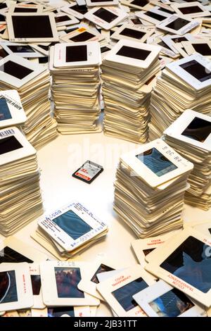 Data storage vs analog technology Stock Photo - Alamy