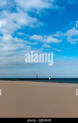 Beach by White Lake Channel Pier Stock Photo - Alamy
