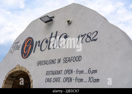 Entrance to Marsden Grotto, South Tyneside, UK beach side bar and ...