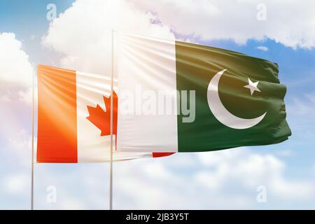 Waving flag of Pakistan and Canada Stock Photo - Alamy