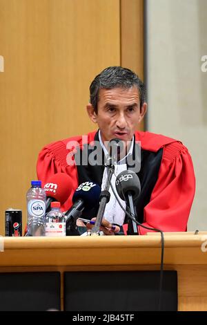 Chairman of the court Jo Daenen pictured during the verdict of sentence ...