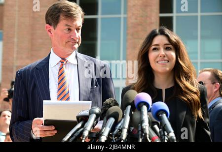 Johnny Depp lawyers Benjamin G. Chew, left, and Camille Vasquez, right ...