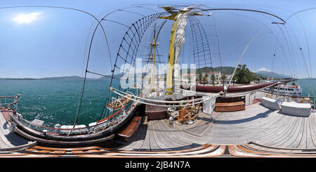 360° view of Tivat, training ship Jadran - Alamy
