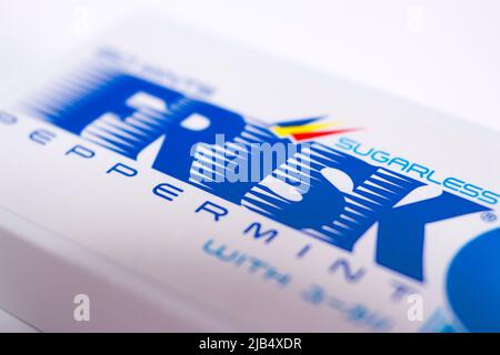 Kumamoto, Japan - Jun 18 2020 : Logo of Frisk, a breath mint candies ...