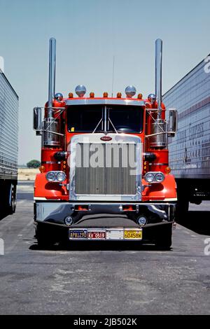 American Peterbilt Truck on highway, California, United States of ...