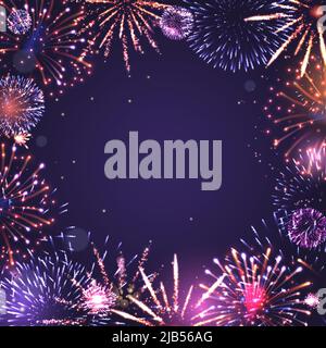 Realistic firework animation. 3D frame by frame holiday explosion ...