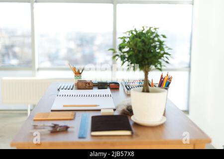 Color pencils for artistic drawing ordered by color gradient, on black ...