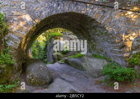 Landscape in a nature reserve Broumovske steny, eastern Bohemia, Czech ...