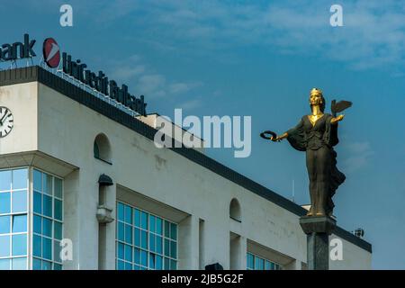 Sofia, centre, The Statue of Sofia, symbolic statue of St Sofia, patron ...