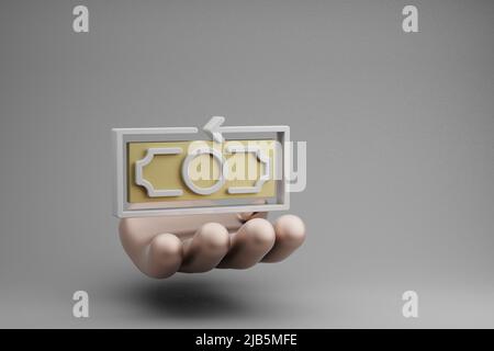 Beautiful abstract illustrations Money Back symbol icon on a dark blue ...